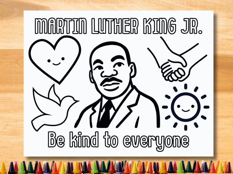 MLK Jr. Coloring Sheet for Kids| Black History Month Printable ...
