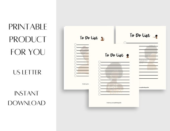 To-do List Printable Bundle US Letter PDF Download Lined - Etsy