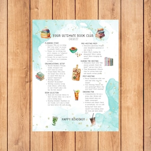 Book Club Checklist & Planning Guide | Meeting Organizer | U.S. Letter ...