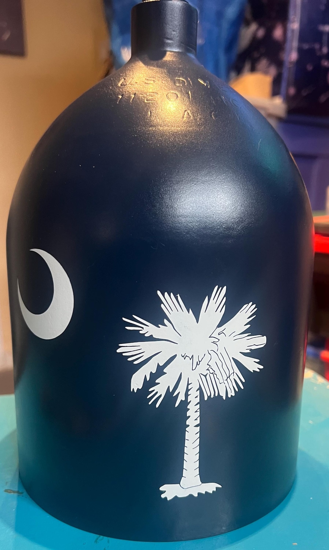Repurposed Steel SCUBA Tank Bell South Carolina Flag, Reclaimed Wood ...