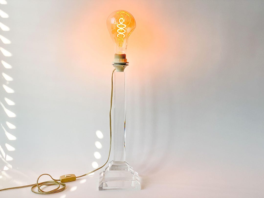 1970S Lucite Lamp Base 39CM | Vintage Design Lamp Bases | Base De ...