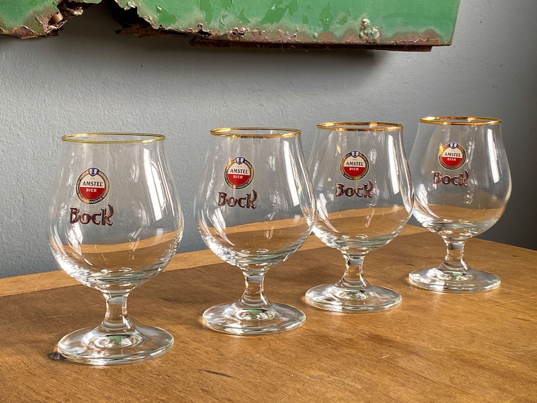 Vintage Beer Glasses amstel Beer bock Beer Glasses mencave Barware beer ...