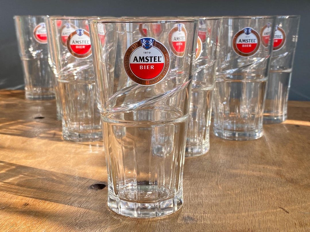 Vintage Beer Drinking Glasses | Amstel Beer Pint Glasses | Vasos De ...