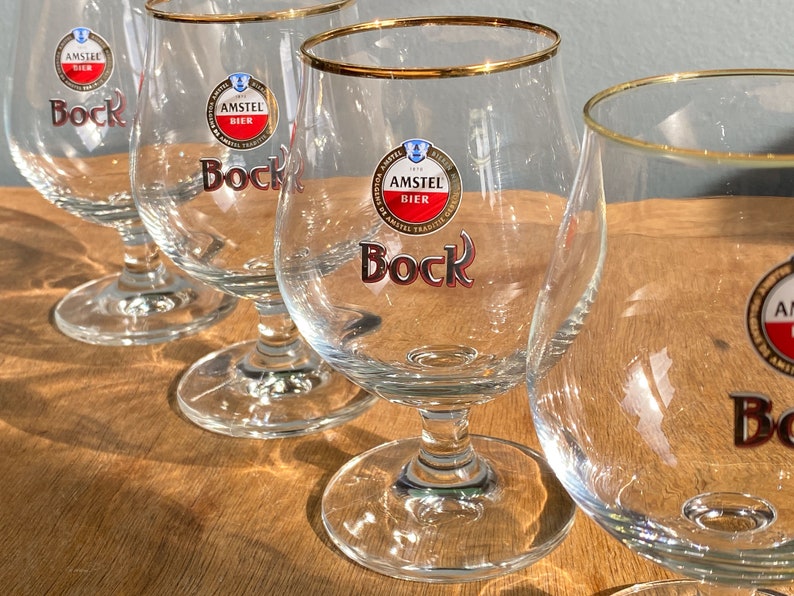 Vintage Beer Glasses amstel Beer bock Beer Glasses mencave Barware beer ...
