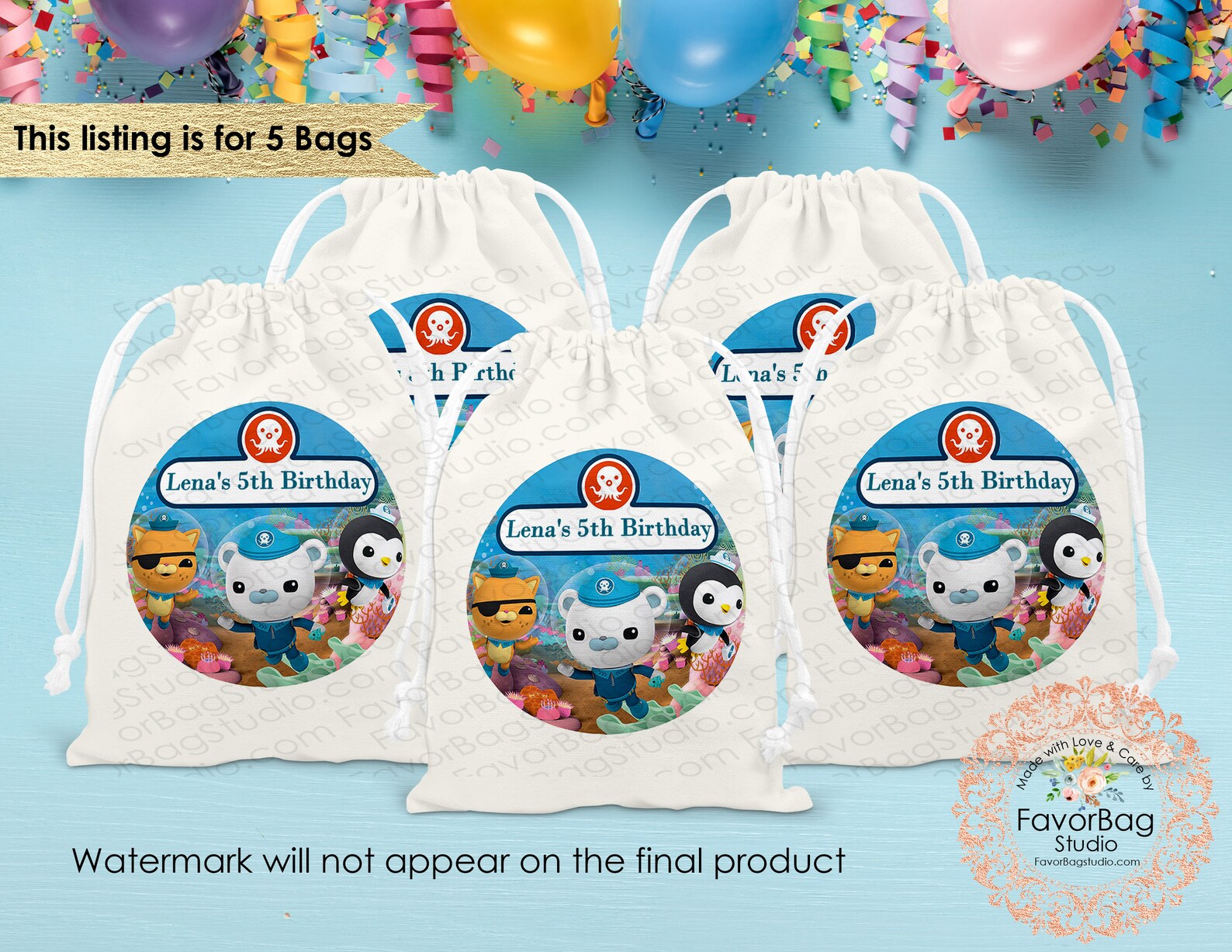 Octonauts Favor Bags-birthday Favor Bags-octonauts Party Supply-kids ...