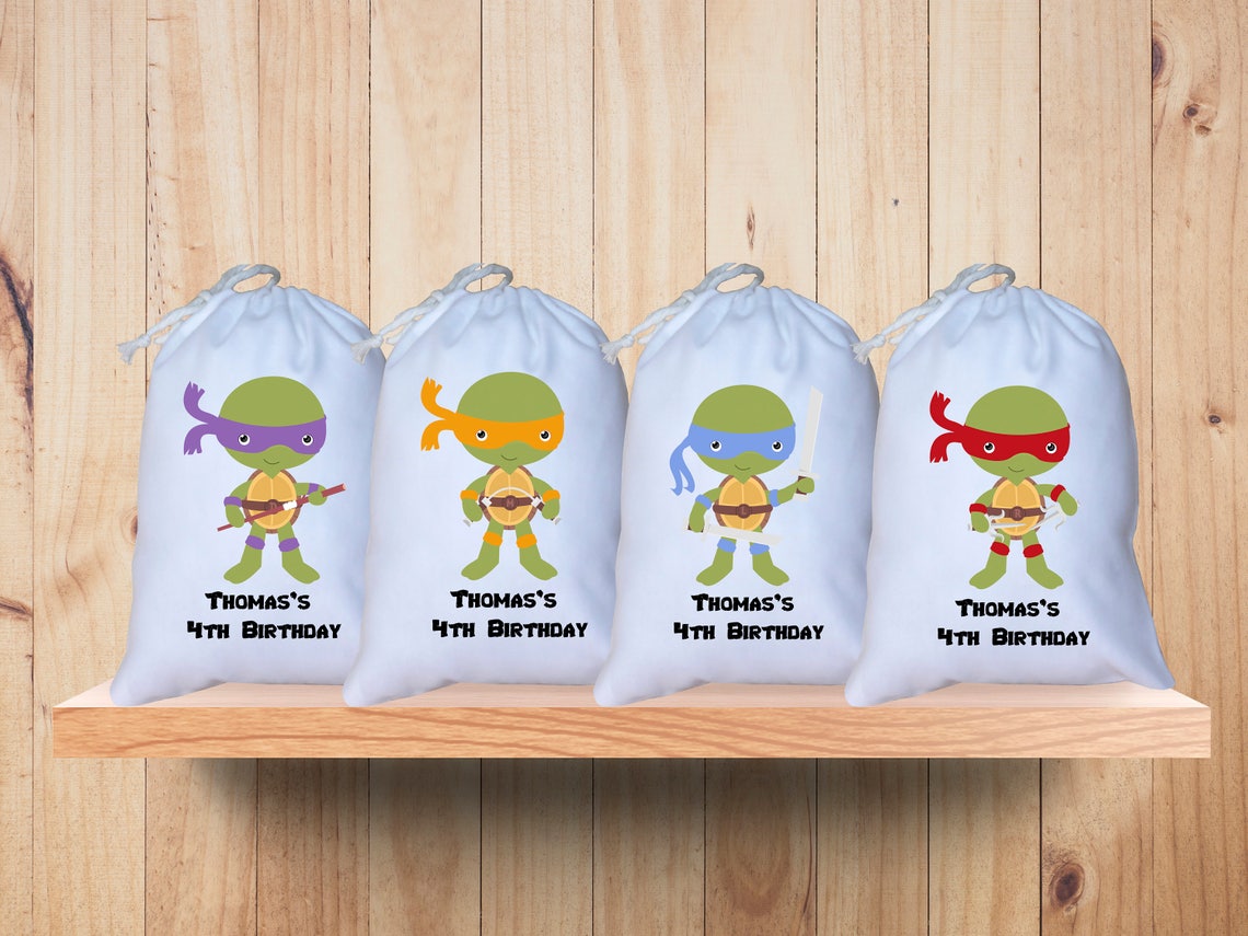 Ninja Turtles Favor Bags -birthday Favor Bags-custom Ninja Turtles ...