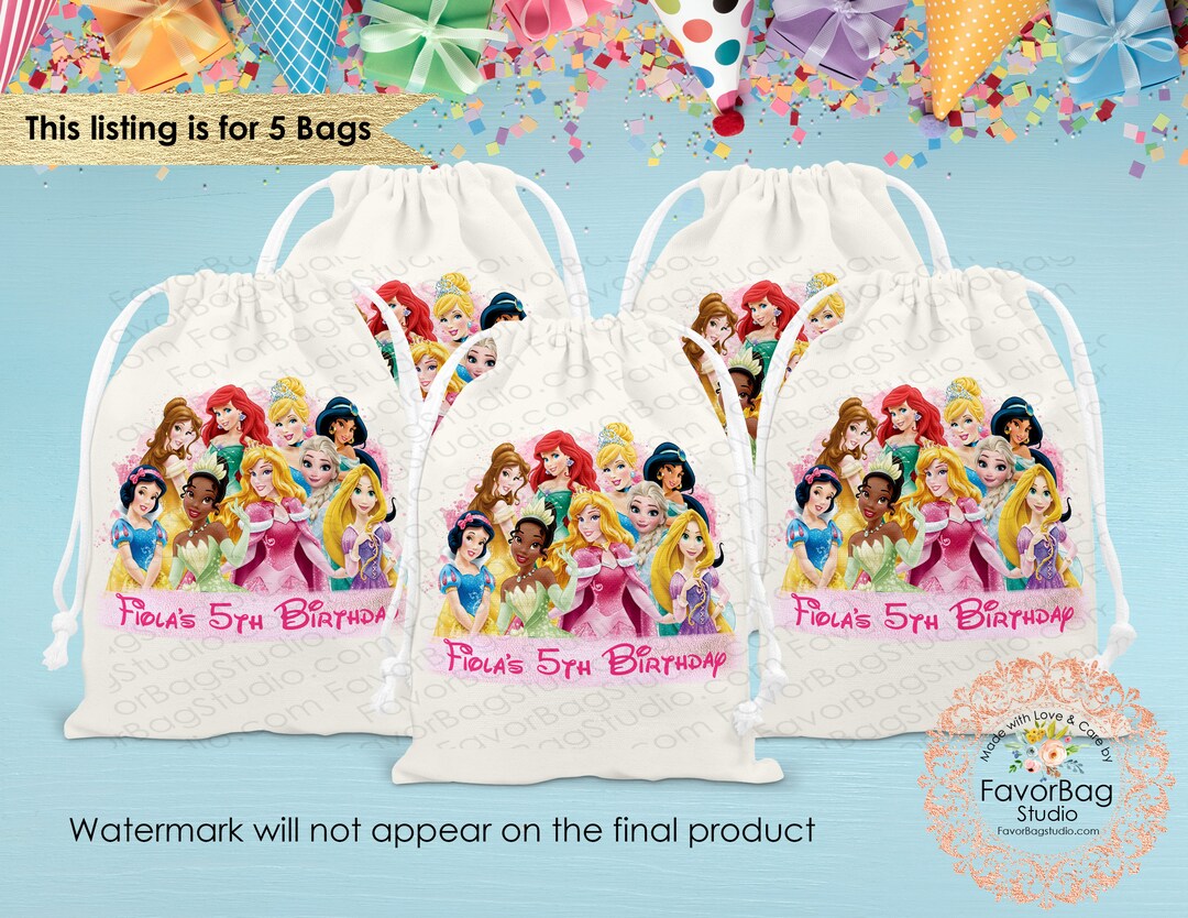 Princess Favor Bags-birthday Favor Bags-disney Princess Party-kids ...