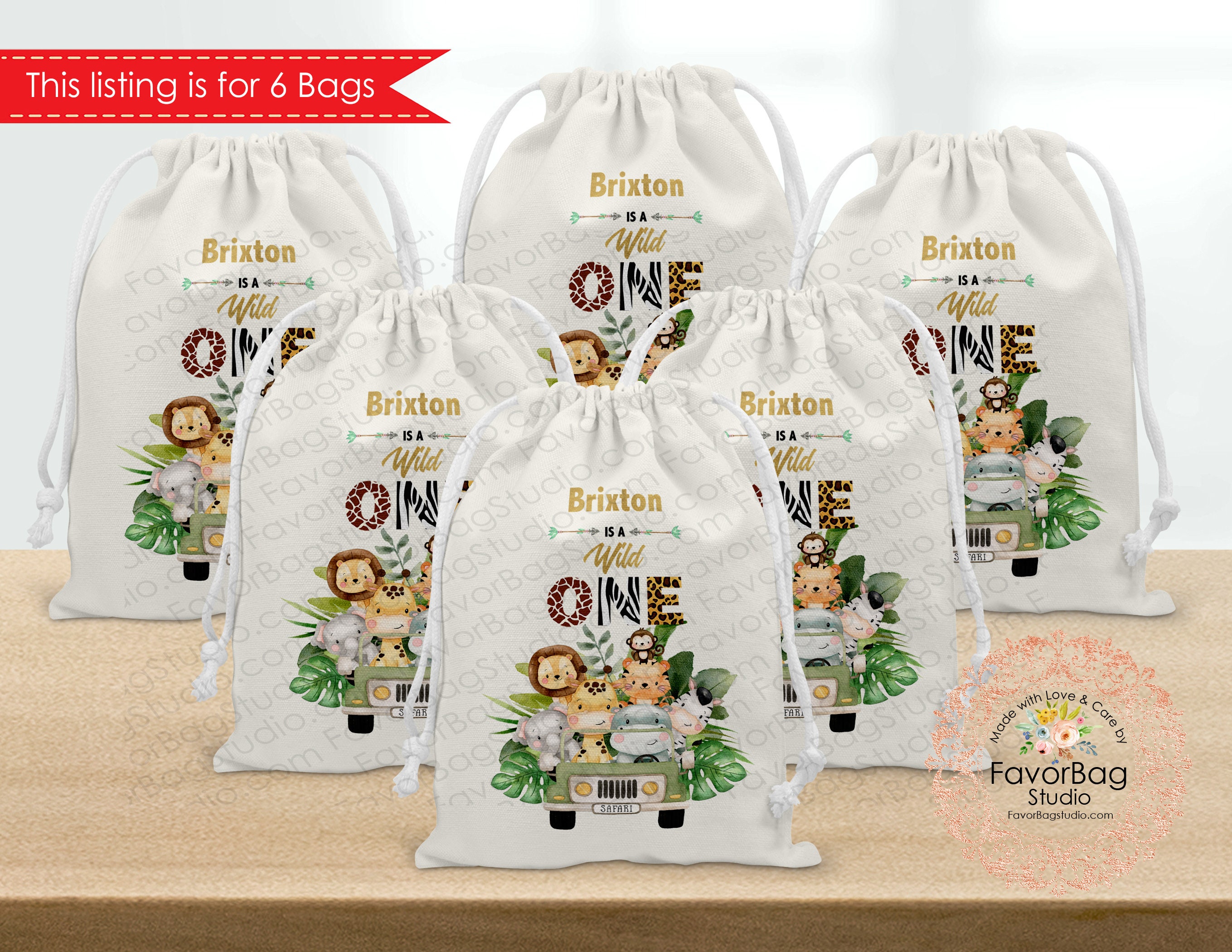Wild One Favor Bags First Birthday Favor Bags-safari Favor - Etsy