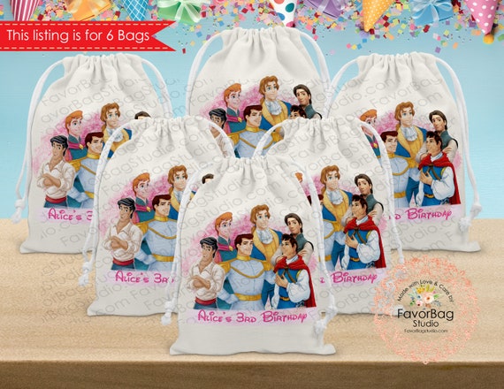 Prince Favor Bags-birthday Favor Bags-disney Prince Party-kids - Etsy