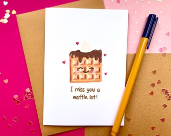 Waffle Pun Card | Etsy