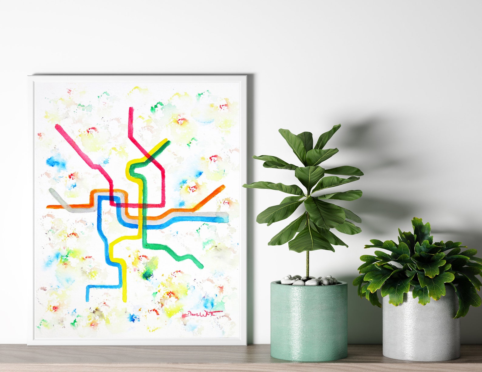 Washington DC Metro Map Art Print District of Columbia Home - Etsy