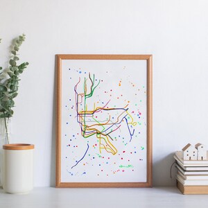 NYC Subway Map Wall Art 12x16 Print New York City Watercolor Artwork - Etsy