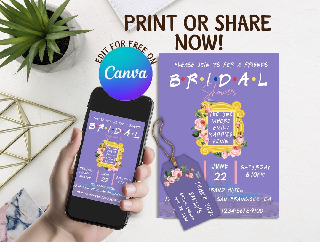Editable / for Friends / Tv Show Bridal Shower Invitation ...