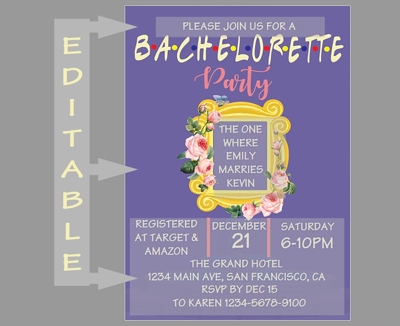 Friends / TV Show Bridal Shower Invitation / Bachelorette / - Etsy