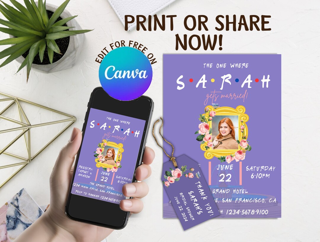 Editable / Friends / TV Show / Invitation / Theme / Bridal Shower / Tv ...