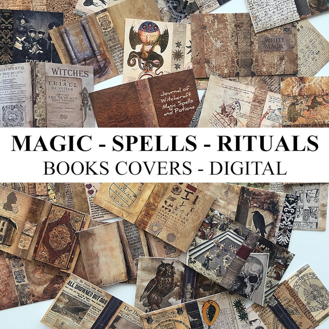 Dollhouse Miniature Book Covers Magic Spells Rituals Books 1/12 and ...