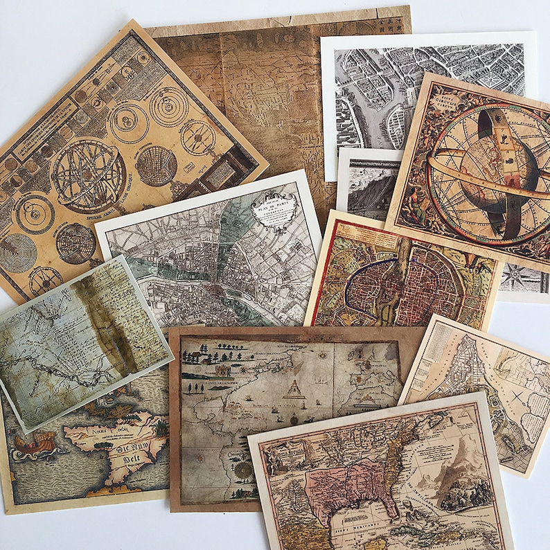 Dollhouse Miniature Antique Maps DIGITAL DOWNLOAD Printable | Etsy