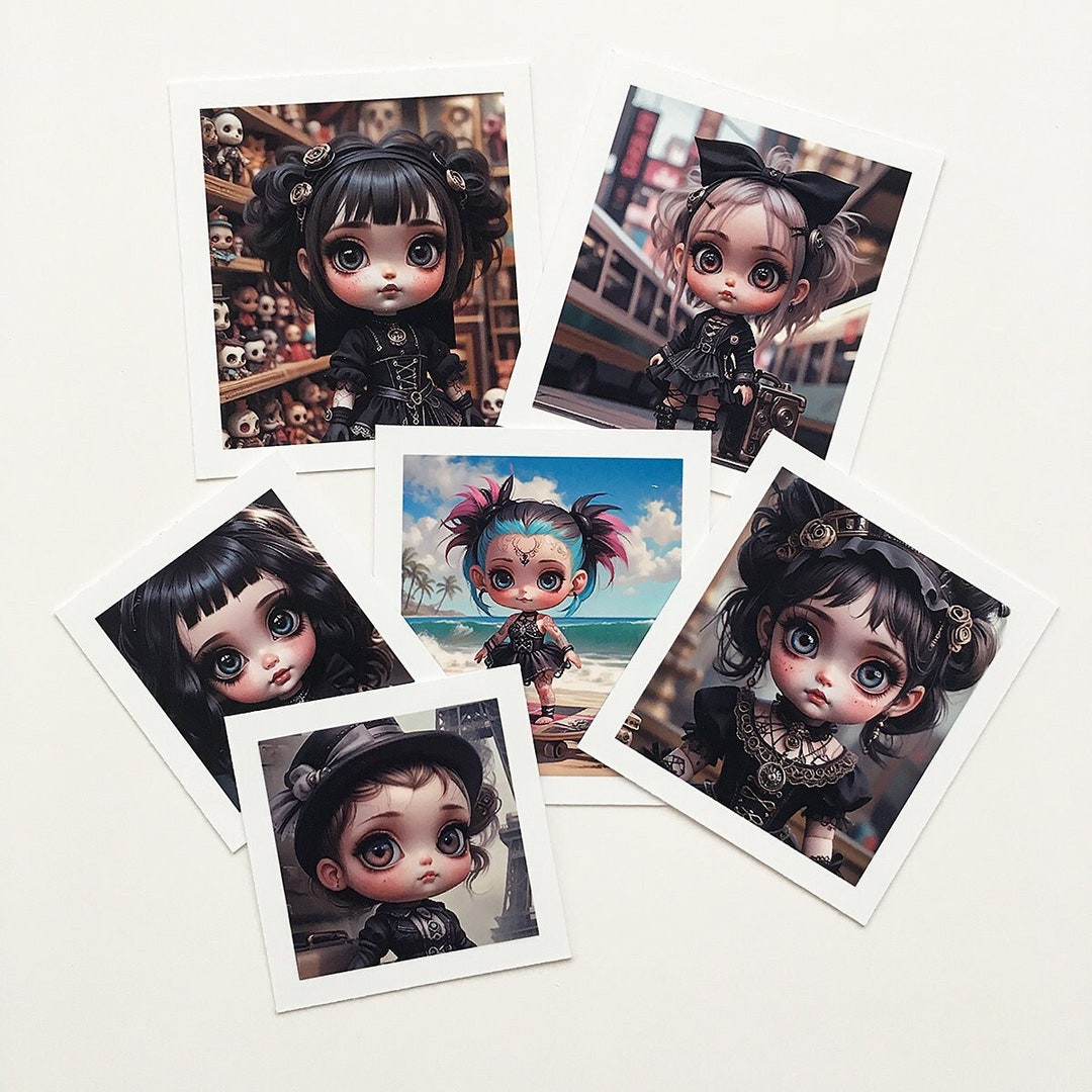 Dollhouse Miniature Dolls Gothic Doll Art Prints Set of 6 - Etsy