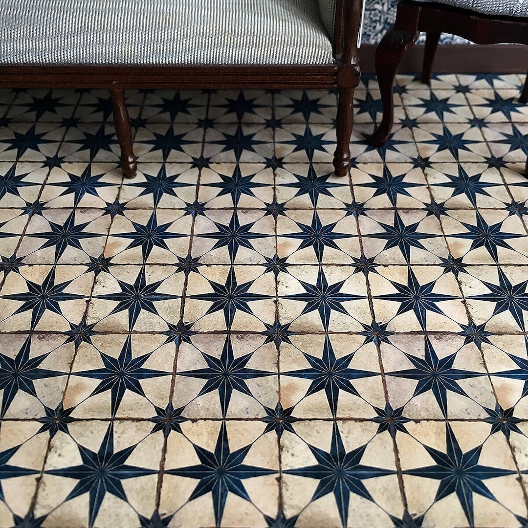 Dollhouse Floor Tile 1:12 Scale Miniature - Size 8.5"x11" and 11"x17 ...
