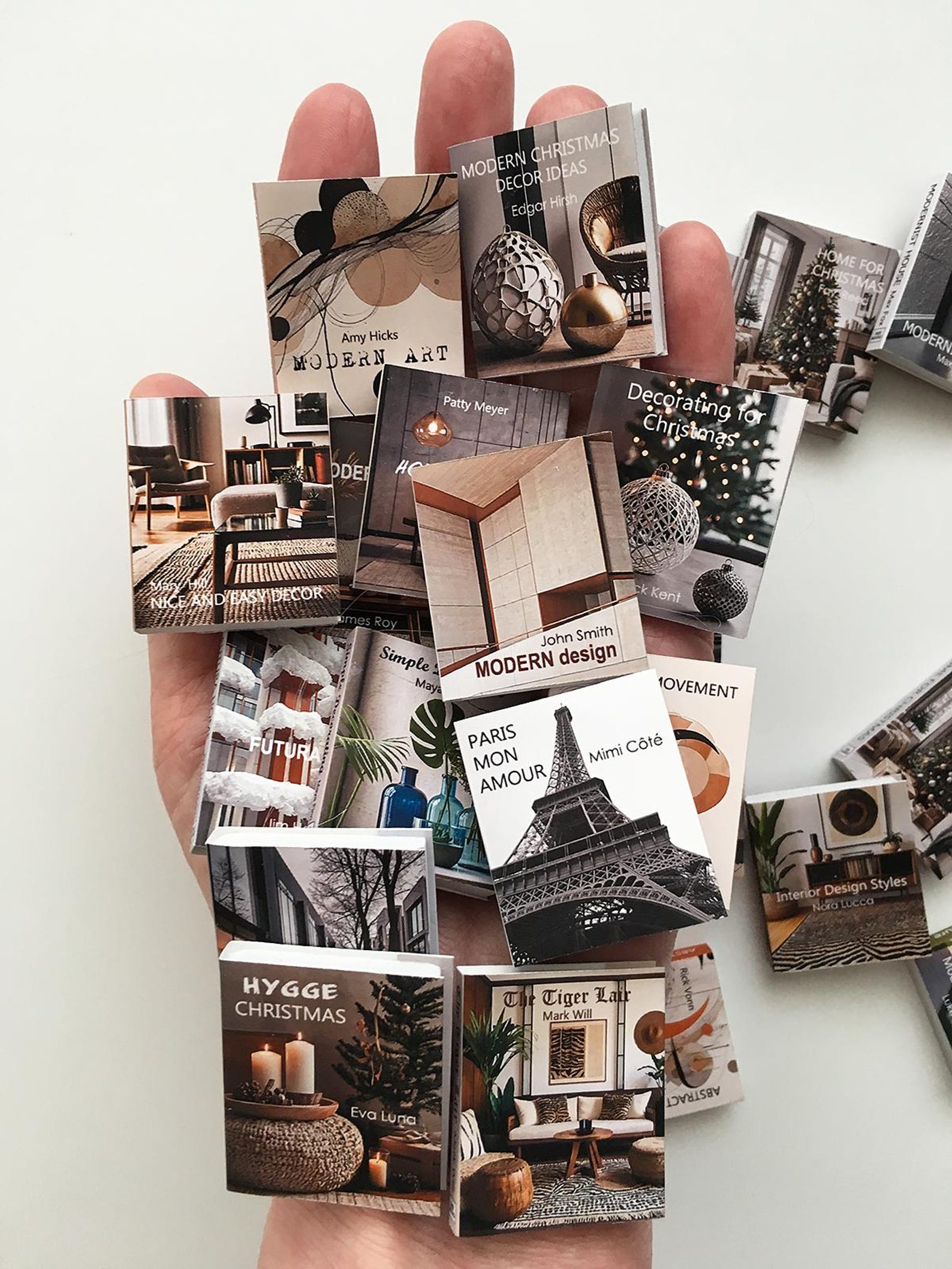 Dollhouse Miniature Book Covers Modern Home Interior Design 1:6 and ...