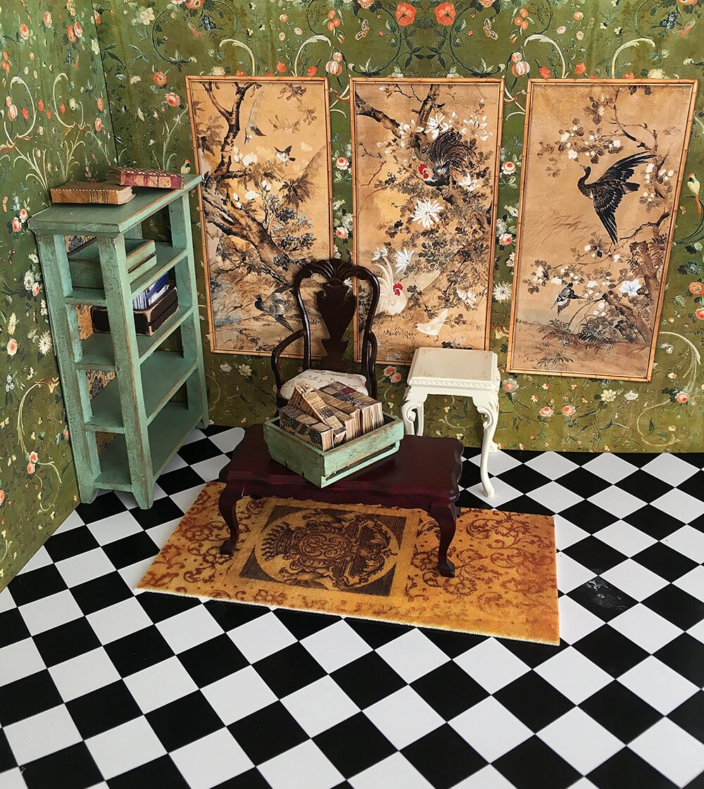 Miniature 1:12 Scale Wallpaper 2 Designs Antique DIGITAL DOWNLOAD ...