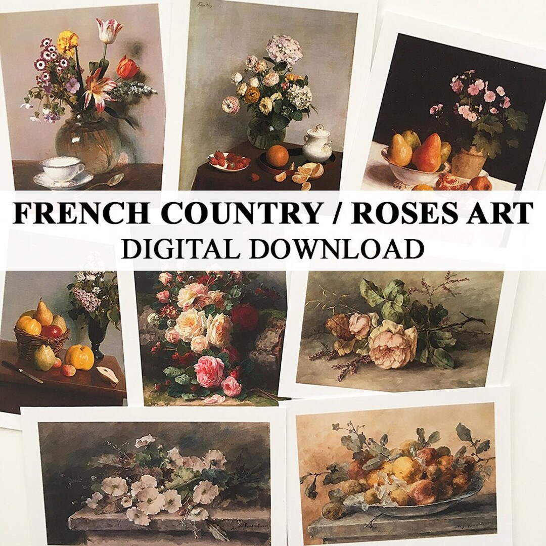 Dollhouse Miniature French Country Roses Prints DIGITAL DOWNLOAD ...