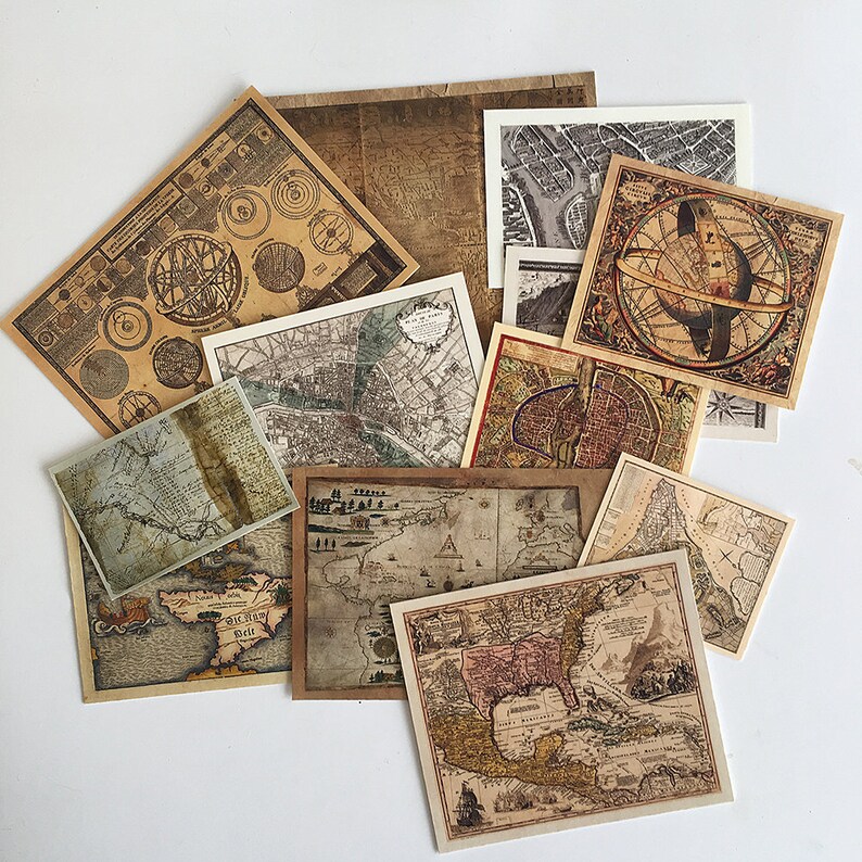 Dollhouse Miniature Antique Maps DIGITAL DOWNLOAD Printable | Etsy