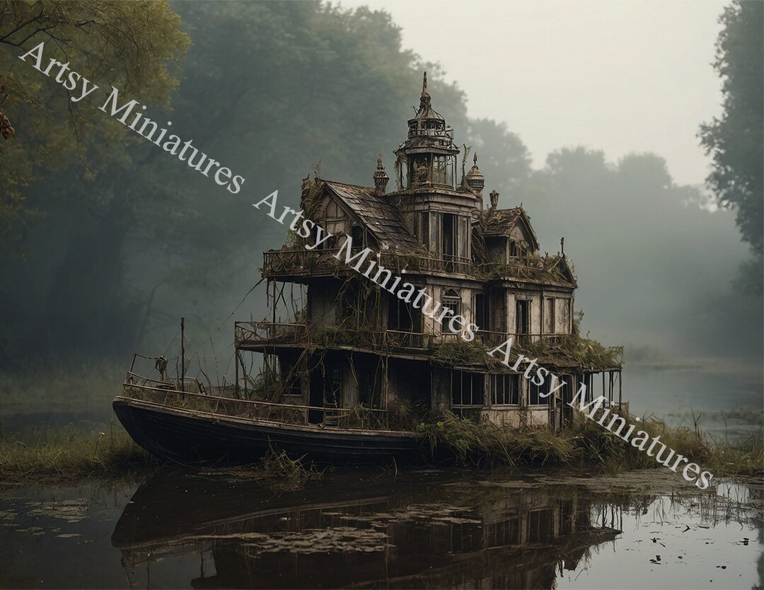 Diorama Background 1:12 Scale Scary Swamp for Action Figures Halloween ...