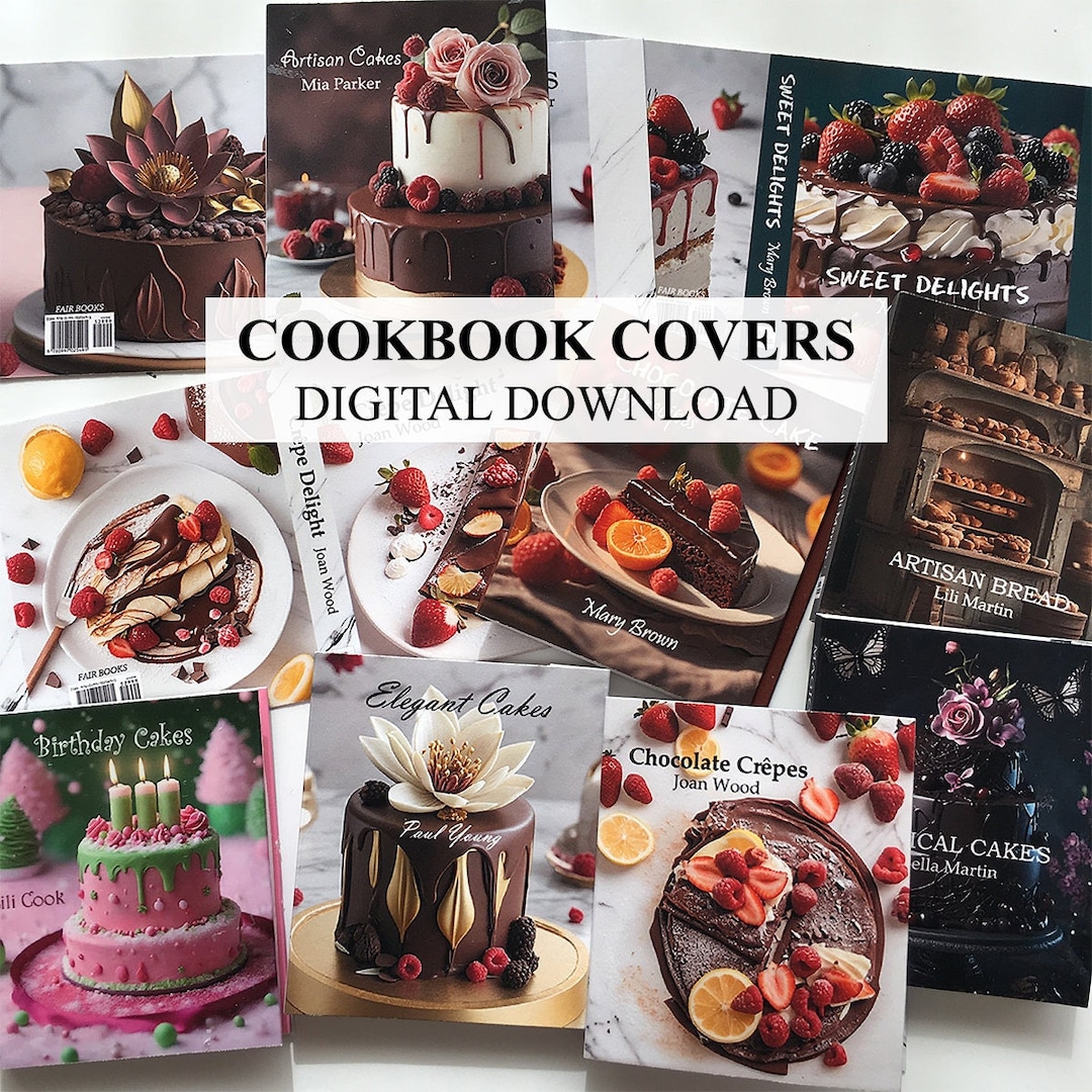 Dollhouse Miniature Cook Books Covers 1:6 and 12th Scale DIGITAL ...