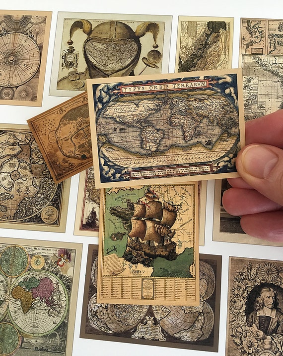 Accessories Instant Printable Pictures Dollhouse Miniature Vintage Maps ...