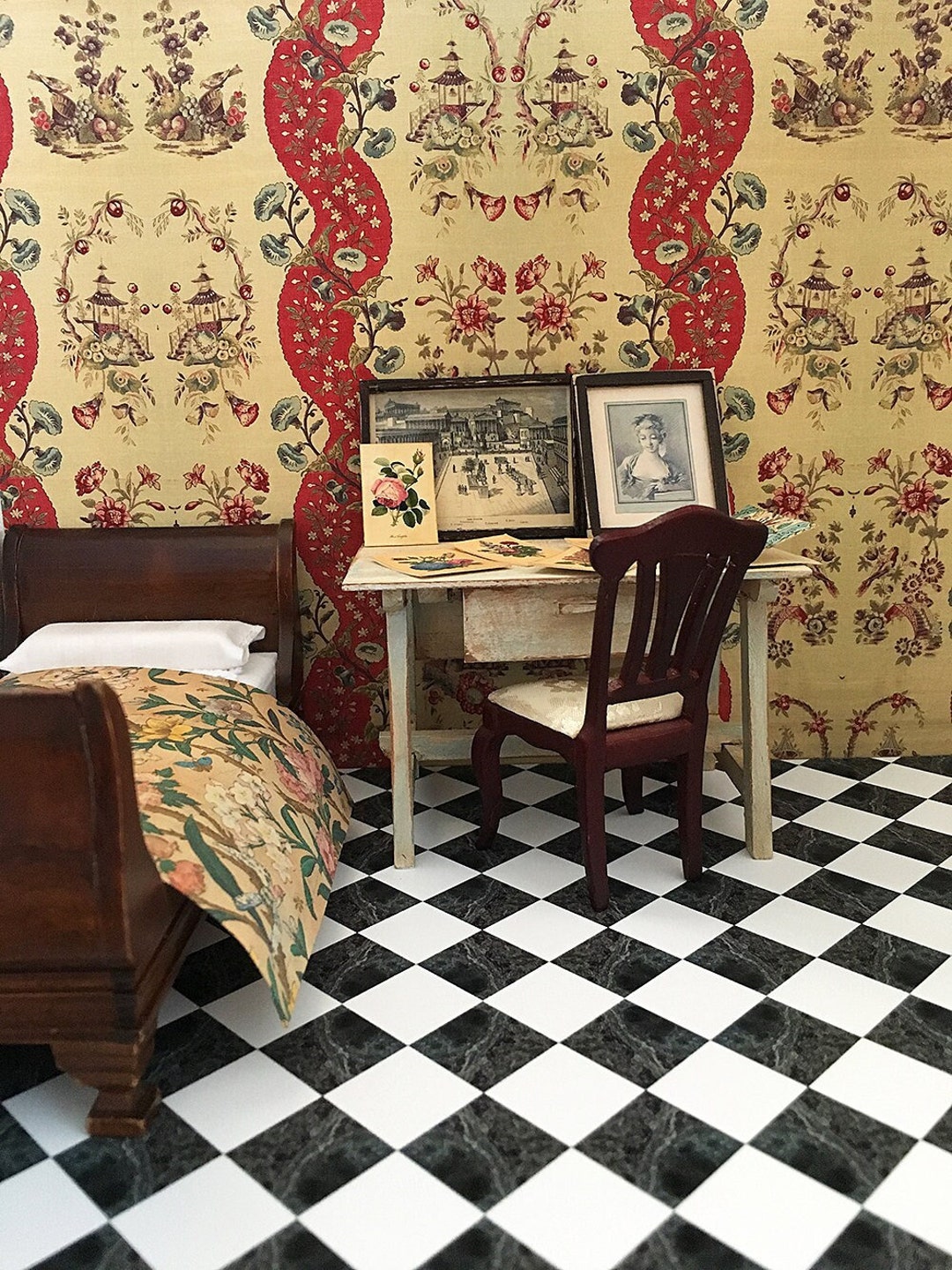 Dollhouse Wallpaper 1:12 Miniature PRINTABLE DIGITAL DOWNLOAD - Etsy