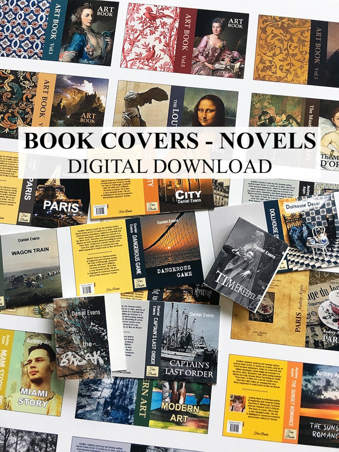 Miniature Book Covers 1:12 Scale - 32 Novels - INSTANT DIGITAL DOWNLOAD ...