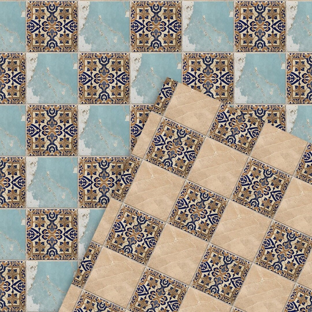 Dollhouse Miniature Tile Floor Wallpaper 1:12 Scale 8.5"x11" and 11"x17 ...