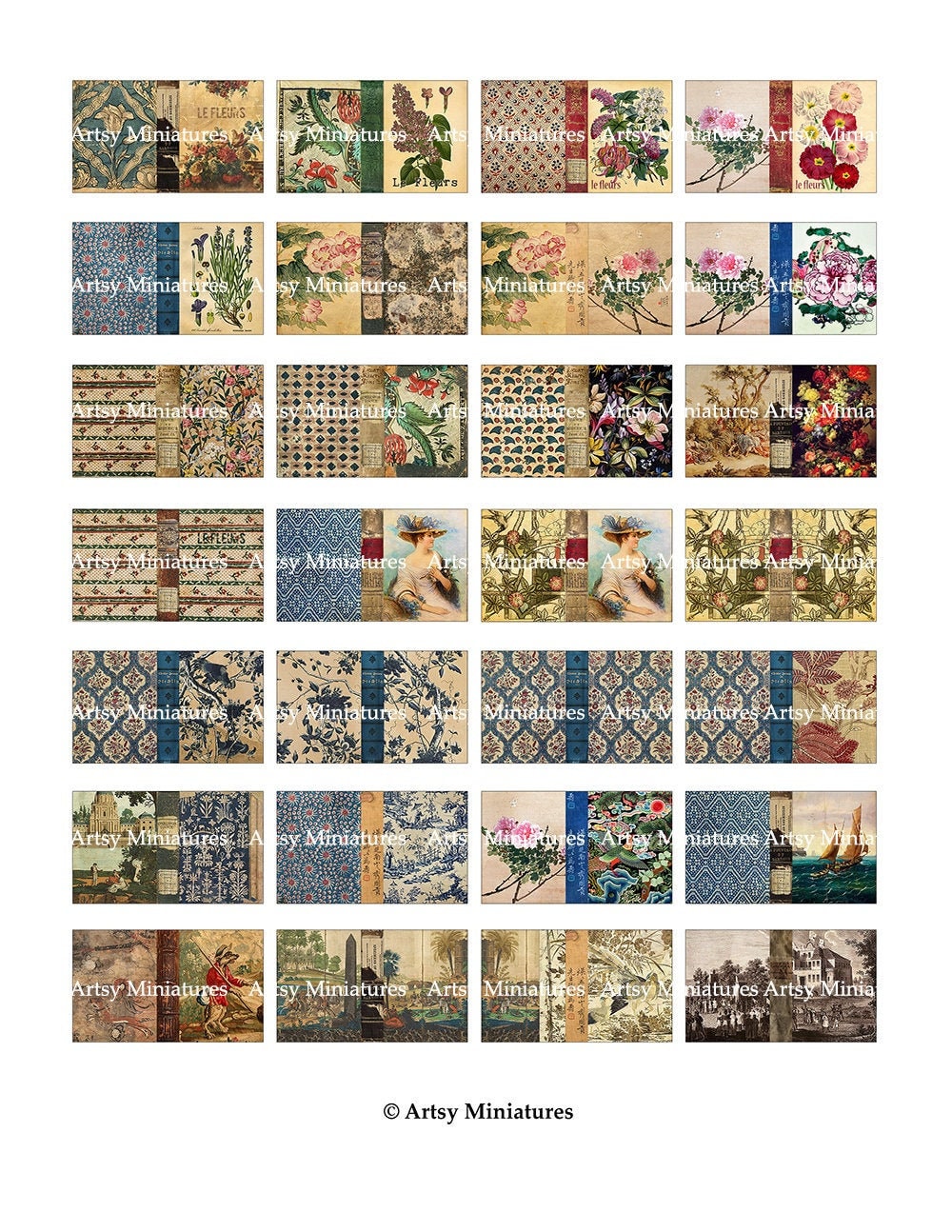 Dollhouse Miniature Books 1/12 and 1/24 Scale DIGITAL DOWNLOAD - Etsy