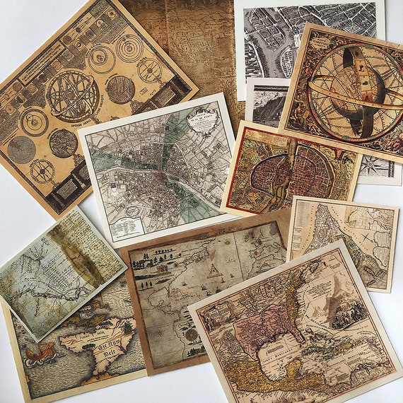 Accessories Instant Printable Pictures Dollhouse Miniature Vintage Maps ...