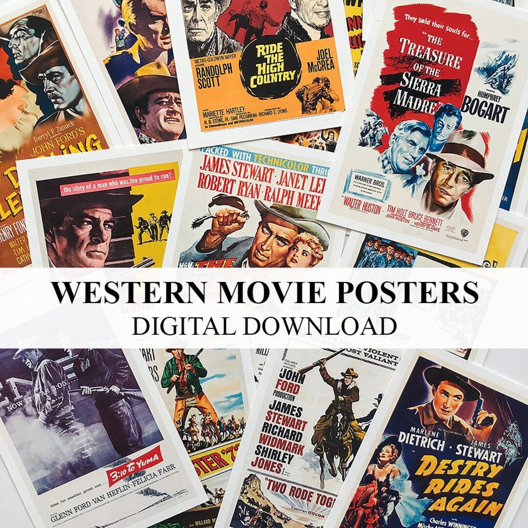Dollhouse Miniature Movie Posters 1:12 Scale Western - DIGITAL DOWNLOAD ...