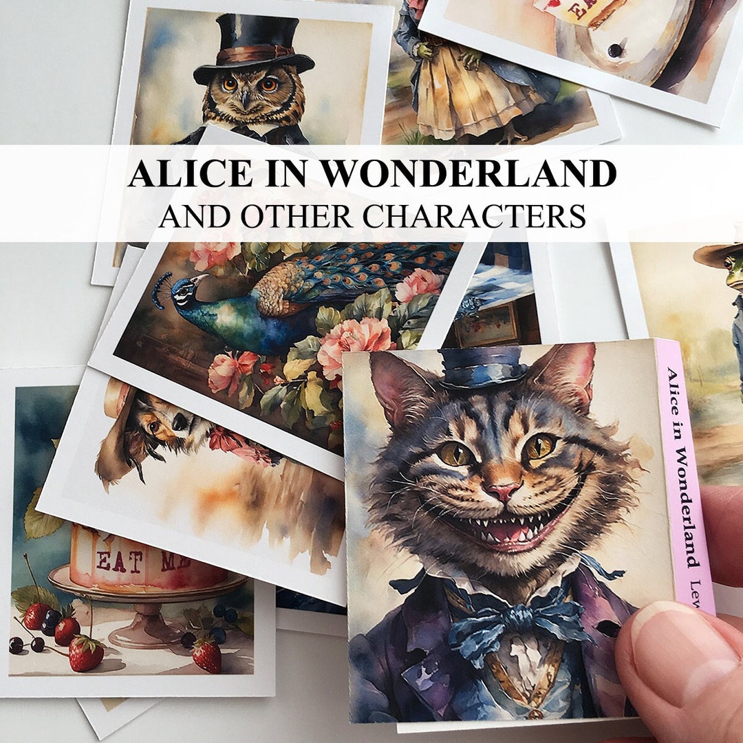 Dollhouse Miniature Alice in Wonderland Watercolors Printable DIGITAL ...
