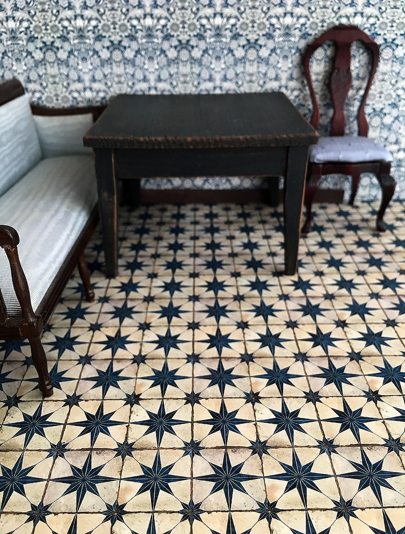 Dollhouse Floor Tile 1:12 Scale Miniature - Size 8.5"x11" and 11"x17 ...