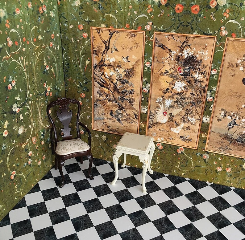 Miniature 1:12 Scale Wallpaper 2 Designs Antique DIGITAL DOWNLOAD ...