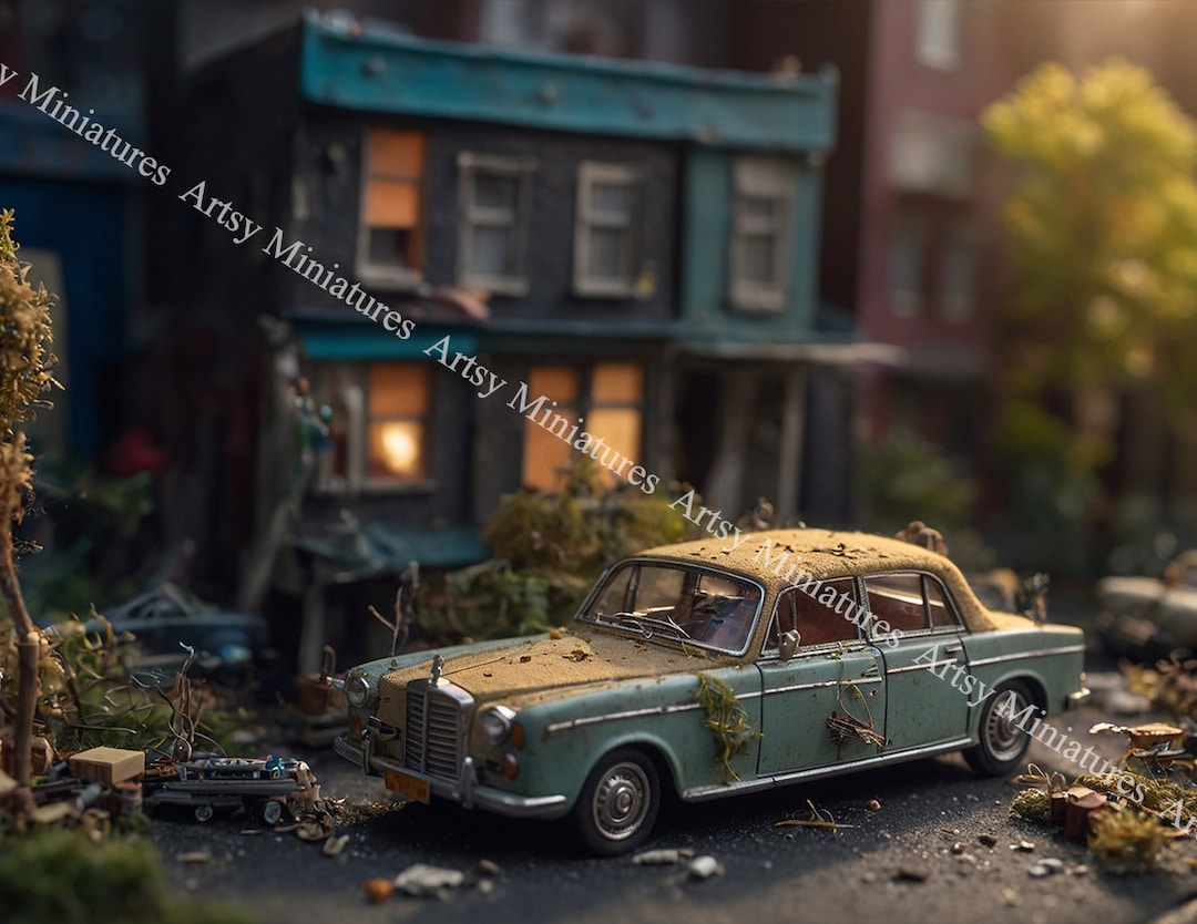 Miniature Cars Art Diorama Background 1:12 Scale 5 Images DIGITAL ...