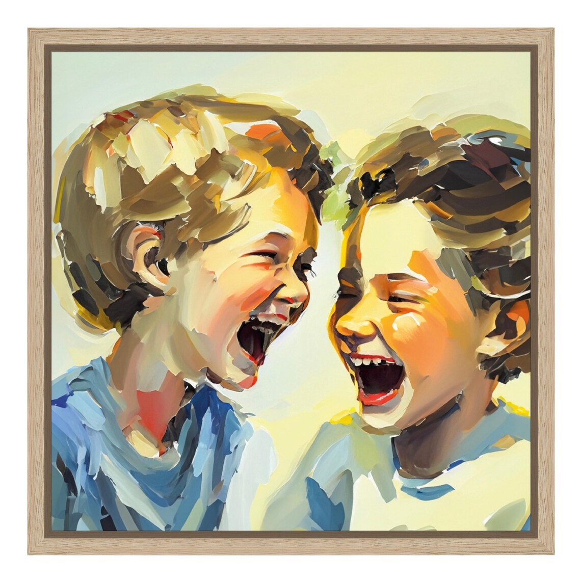 Kids Laughter Oil Painting – Printable Children Portrait (digital Art ...