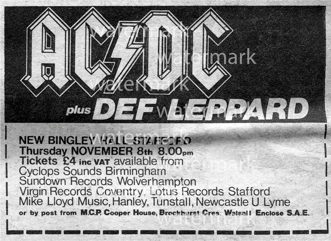 AC/DC Def Leppard 1979 Melody Maker Concert Ad Reprint UK Digital ...