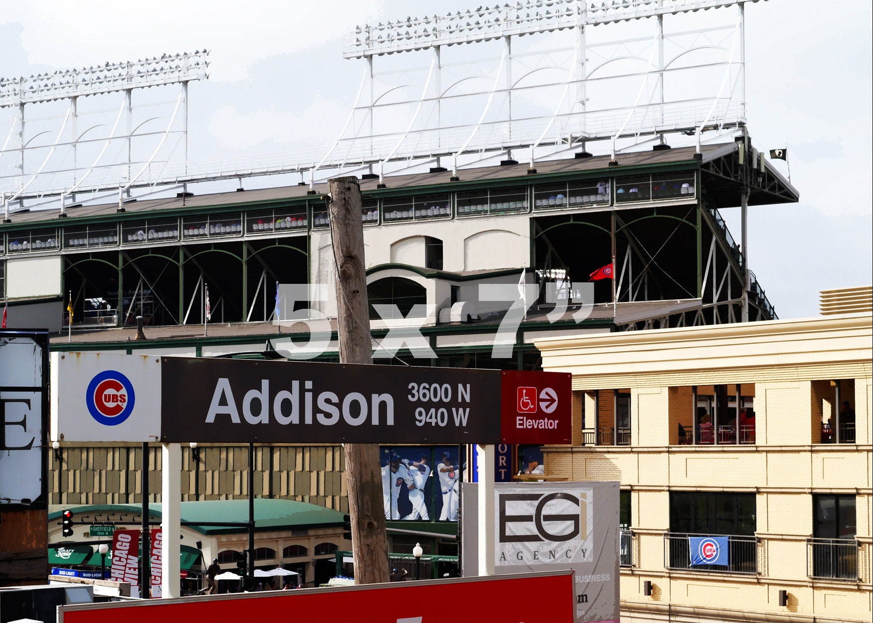 Chicago Cubs Wrigley Field Addison El Station Art Print Baseball - Etsy