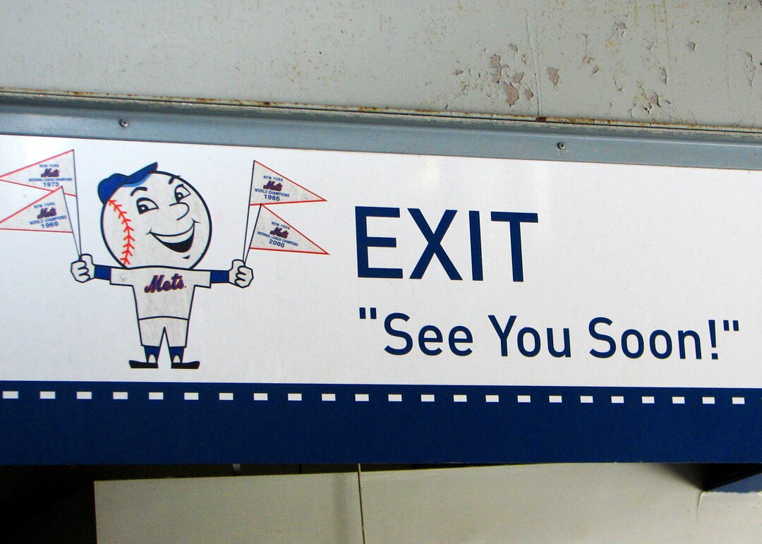 New York Mets Shea Stadium Mr. Met Exit Sign 2008 Final Season Photo - Etsy