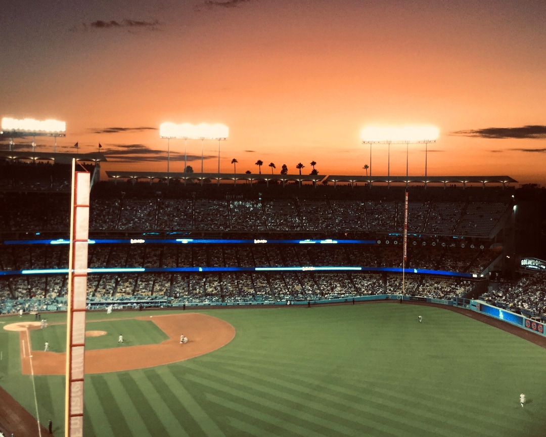Los Angeles Dodger Stadium Sunset Photograph Digital Download MLB ...