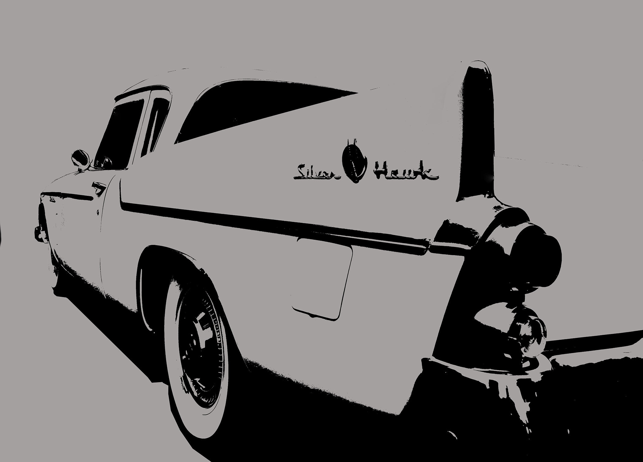 1959 Studebaker Silver Hawk Art Print Digital Download Classic American ...