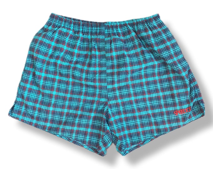 Vintage Speedo Check Swimming Swim Shorts Size XL - Etsy