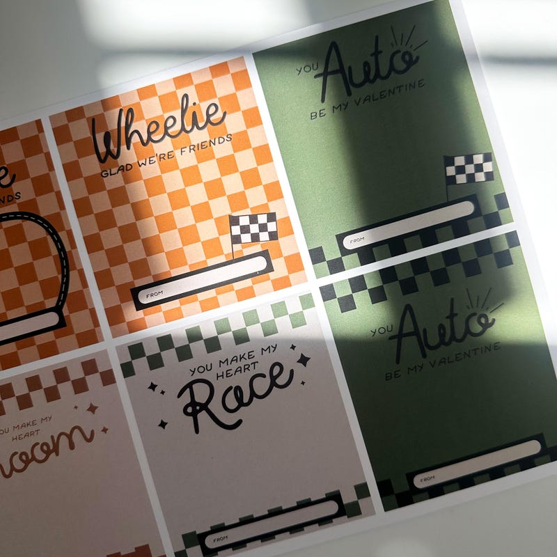 Car Themed Valentines - Etsy