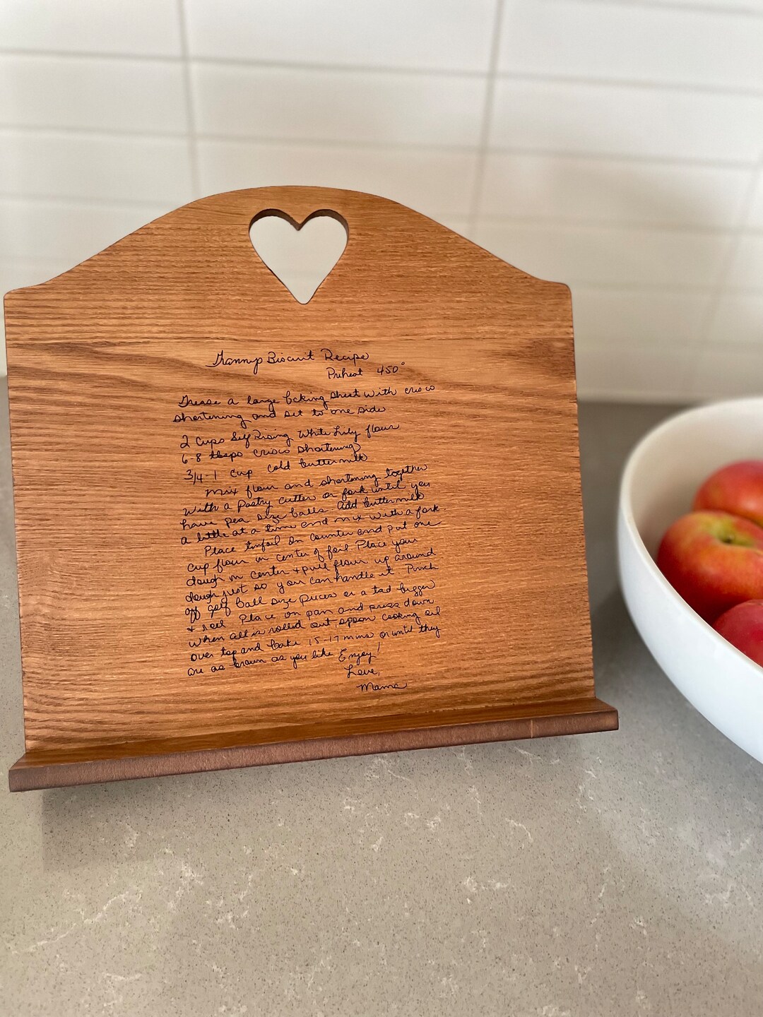 Engraved Handwritten Recipe Cookbook Holder | Personalized Customized ...