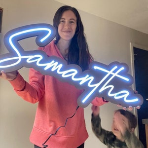 Faux Neon LED Light up Sign | Offset Shape | Business Logo Home Bedroom ...